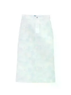 AGNES B. Floral Midi Skirt - Blue