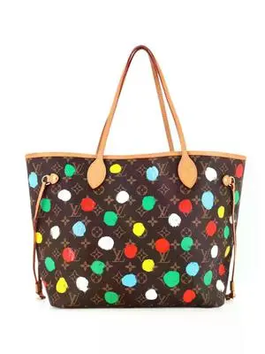 LOUIS VUITTON Neverfull Nm Yayoi Kusama Painted Dots Monogram Canvas Mm Tote Bag - Brown