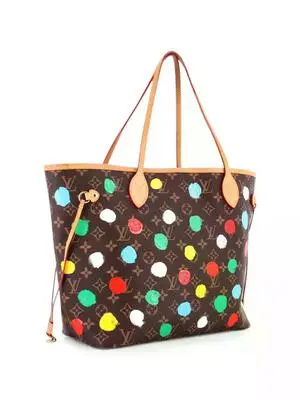 LOUIS VUITTON Neverfull Nm Yayoi Kusama Painted Dots Monogram Canvas Mm Tote Bag - Brown