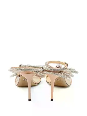 Mach & Mach Double Bow Patent Leather Stiletto Sandals