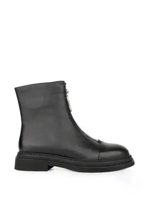 LINDA BAUMANN Front-zip Ankle Boots - Black