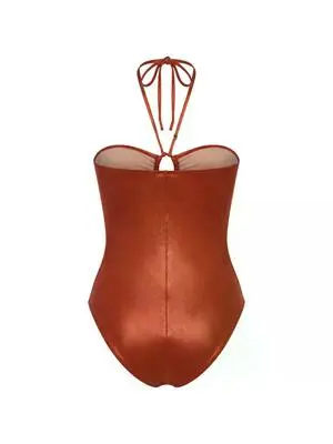 Anjuna Cut-out Ruched Swimsuit - Orange