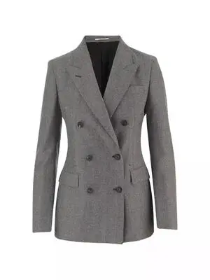 Tagliatore Double-breasted Micro-check Blazer - Grey