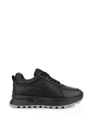 LINDA BAUMANN Panelled Leather Sneakers - Black