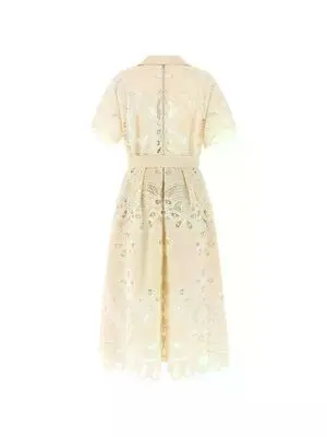Elie Saab Embroidered Scalloped-hem Midi Dress