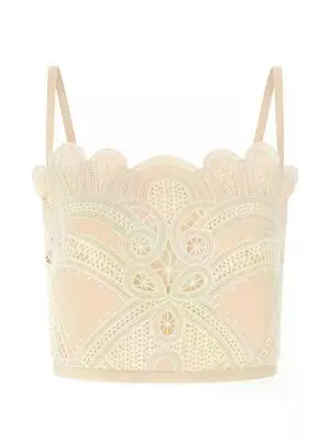 Elie Saab Macramé Scalloped Bralette - Neutrals