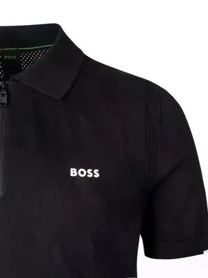 BOSS Logo-print Quarter-zip T-shirt