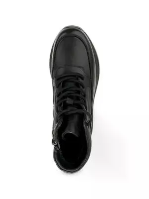 LINDA BAUMANN Lace-up Side-zip High-top Sneakers