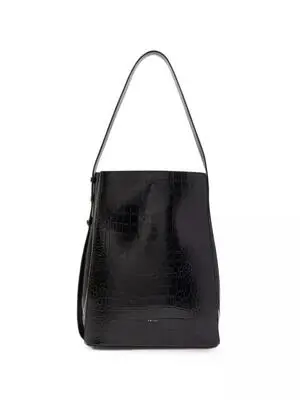 AMANU The Somalia Croc-effect Leather Tote Bag - Black
