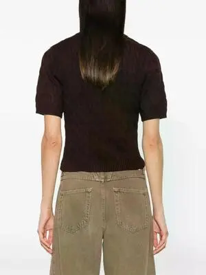 GESTUZ Cable-knit Polo Sweater