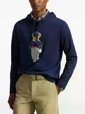 Rlx Ralph Lauren Cotton Hoodie With Polo Bear Patch