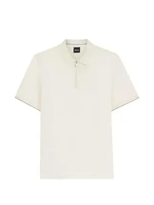 BOSS Zip-fastening Polo Shirt - Neutrals