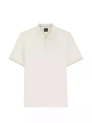 BOSS Regular-fit Polo With Zipper Closure - Neutrals