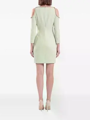 SAIID KOBEISY Crystal-embellished Cold-shoulder Mini Dress - Green