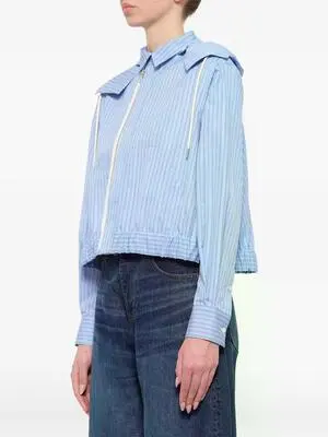 Sacai Striped Drawstring Hoodie