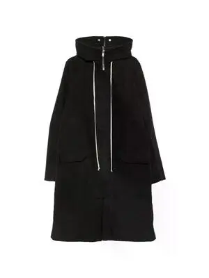 Rick Owens Drawstring-hood Zipped Coat - Black