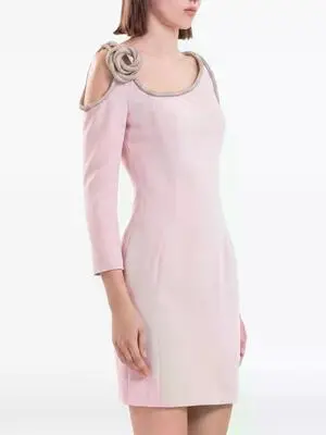 SAIID KOBEISY Embellished Cold-shoulder Mini Dress - Pink