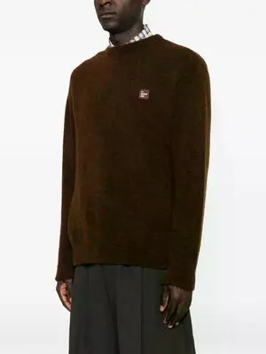 American Vintage Logo-patch Crew Neck Sweater - Brown