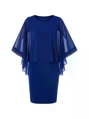 Frank Lyman Crystal-embellished Cape-overlay Mini Dress - Blue