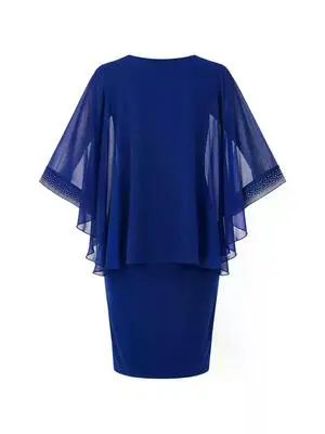 Frank Lyman Embellished Cape Overlay Mini Dress