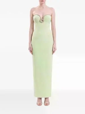 SAIID KOBEISY Crystal-embellished Strapless Midi Dress - Green
