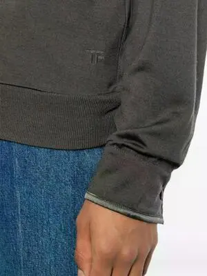 TOM FORD Button-placket Logo-embroidered Sweater