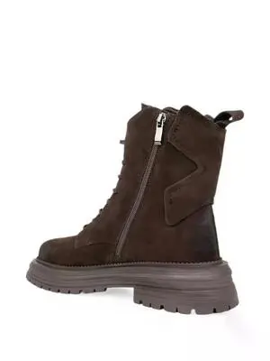 LINDA BAUMANN Lace-up Suede Ankle Boots