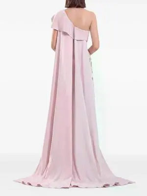 SAIID KOBEISY One-shoulder Embroidered Evening Gown