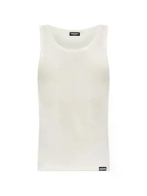Dsquared2 Cotton Round Neck Tank Top With Embroidered Logo