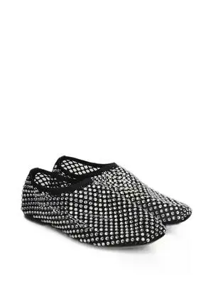 STRATEGIA SHOES Strategia Crystal-embellished Fishnet Ballet Flats - Black