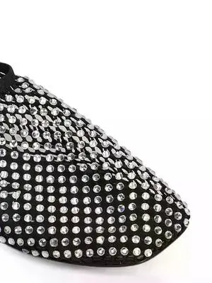 STRATEGIA SHOES Strategia Crystal-embellished Fishnet Ballet Flats - Black
