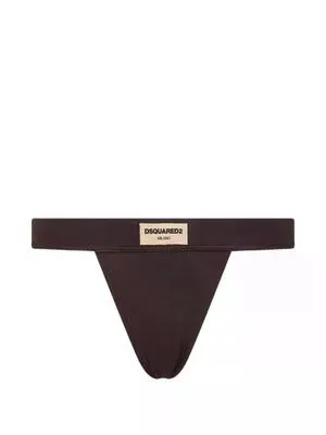 Dsquared2 Logo-embroidered Thong - Brown