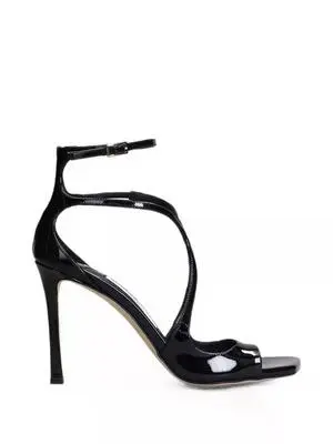 JIMMY CHOO Azia 95 Patent-calf Leather Strappy Sandals - Black