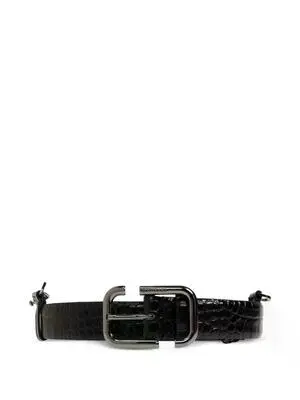 Attico Crocodile-effect Chain-detail Belt - Black