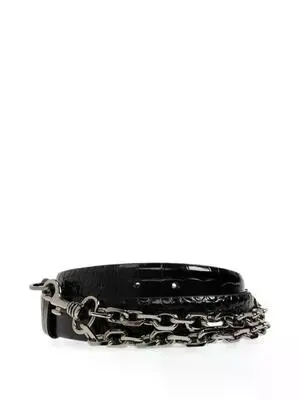 Attico Crocodile-effect Chain Detail Belt