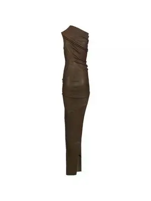 Rick Owens Athena One-shoulder Draped Maxi Dress - Brown