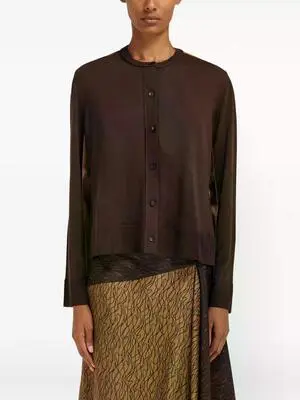 FERRAGAMO Cardigan With Silk Panel Detail