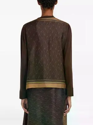 FERRAGAMO Cardigan With Silk Panel Detail
