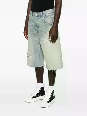 PURPLE BRAND Distressed Raw-cut Denim Shorts - Blue