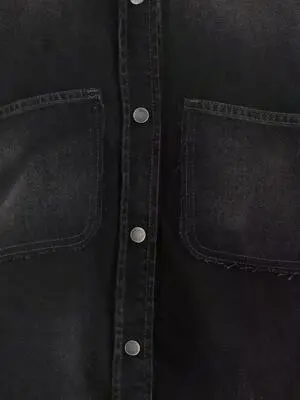HAIKURE Faded Effect Raw Edge Denim Shirt