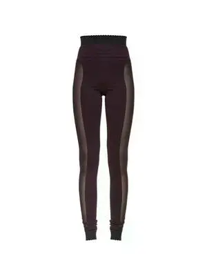 Attico Sheer-panelled Leggings - Purple