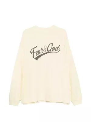 Fear Of God Logo-print Long-sleeve T-shirt - Neutrals