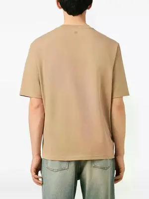 AMI Paris Cotton T-shirt With Embossed De Coeur Motif - Neutrals