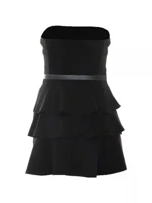 Elisabetta Franchi Strapless Tiered Dress With Gold-tone Buckle Belt