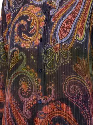 Etro Paisley-print Plissé-effect Shirt