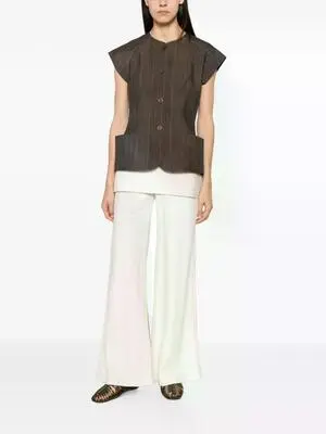 GANNI Pinstripe Vest - Brown