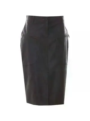 Liu Jo Midi Skirt In Coated Fabric - Brown