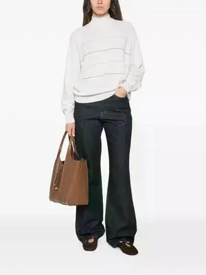 Peserico Beaded-stripe Sweater - Neutrals