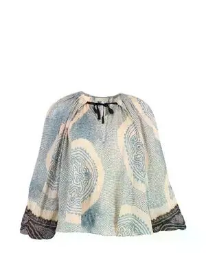 Ulla Johnson Pauline Printed Cotton Blouse - Blue