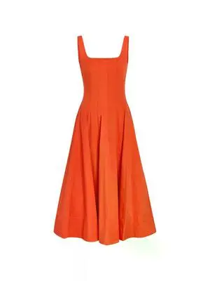 Staud Wells Flared Midi Dress